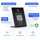 Google Review Stand Medium (4.1" × 5.8") with NFC/QR Code, Black ...