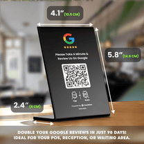 Google Review Stand Medium (4.1" × 5.8") with NFC/QR Code, Black ...
